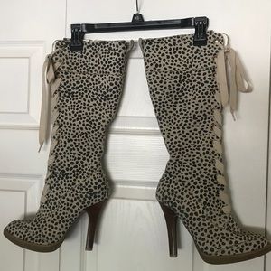 Colin Stuart | Shoes | Colin Stuart Animal Print Lace Up Boots | Poshmark